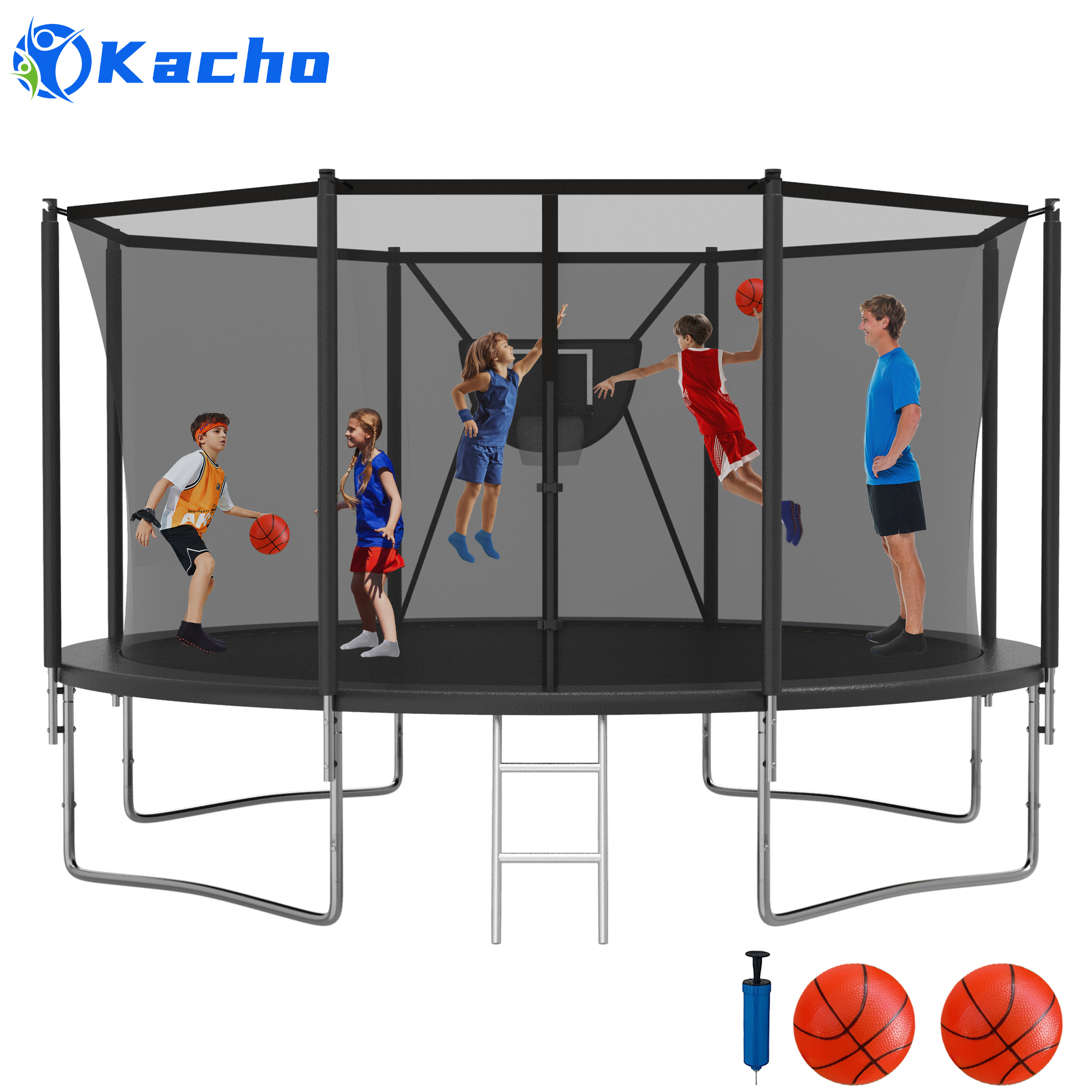 Kacho Trampoline 12FT 14FT, 1400LBS Trampoline for Adults Kids, No Gap ...